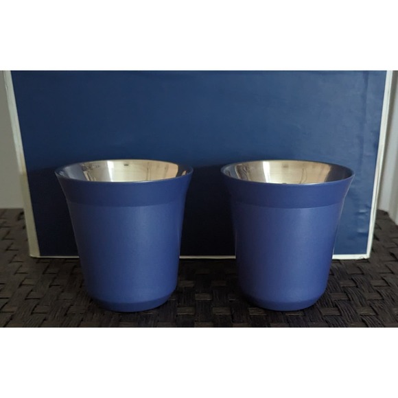 Nespresso | Kitchen | Rare X2 Large Blue Stainless Nespresso 55 ...